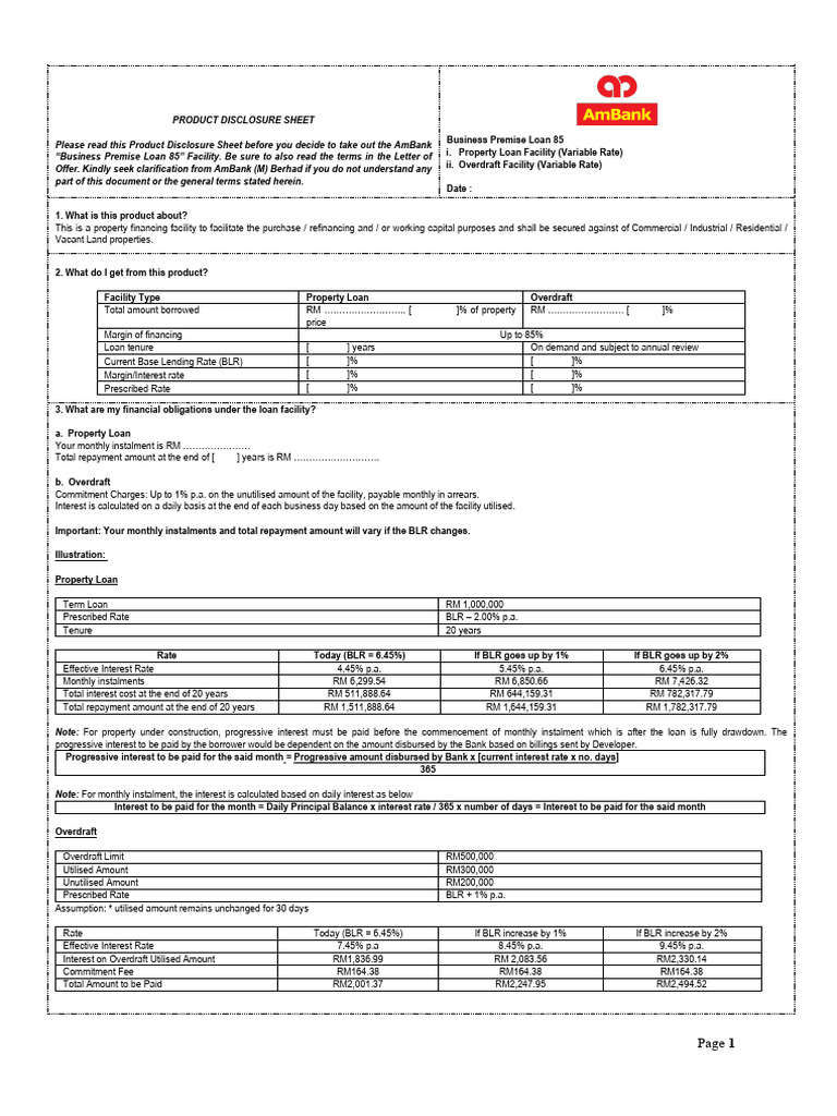 Ambank Business Loan | PDF | Interest | Loans