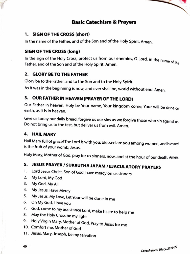Syro Malabar Basic Prayers Guide | PDF | God The Father | Jesus