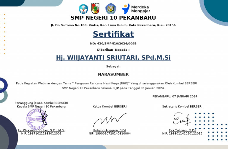 Sertifikat Kombel 1 | PDF