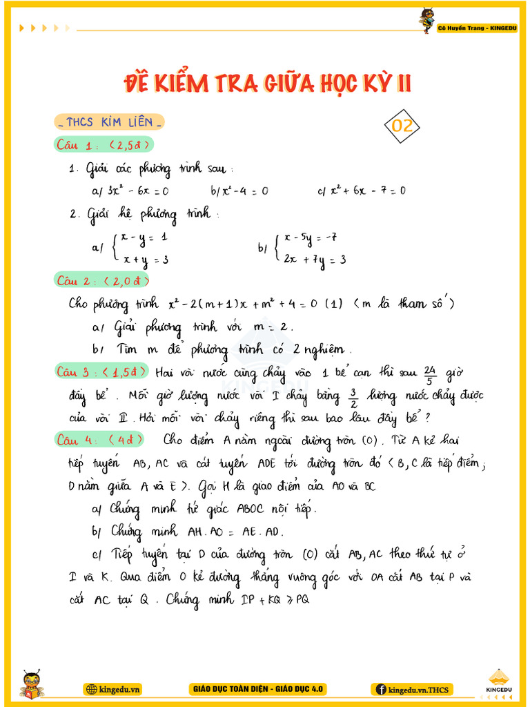 De So 02 Toan 9 | PDF