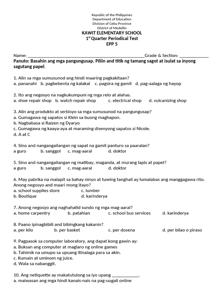 1st quarter 2023-2024 EPP | PDF