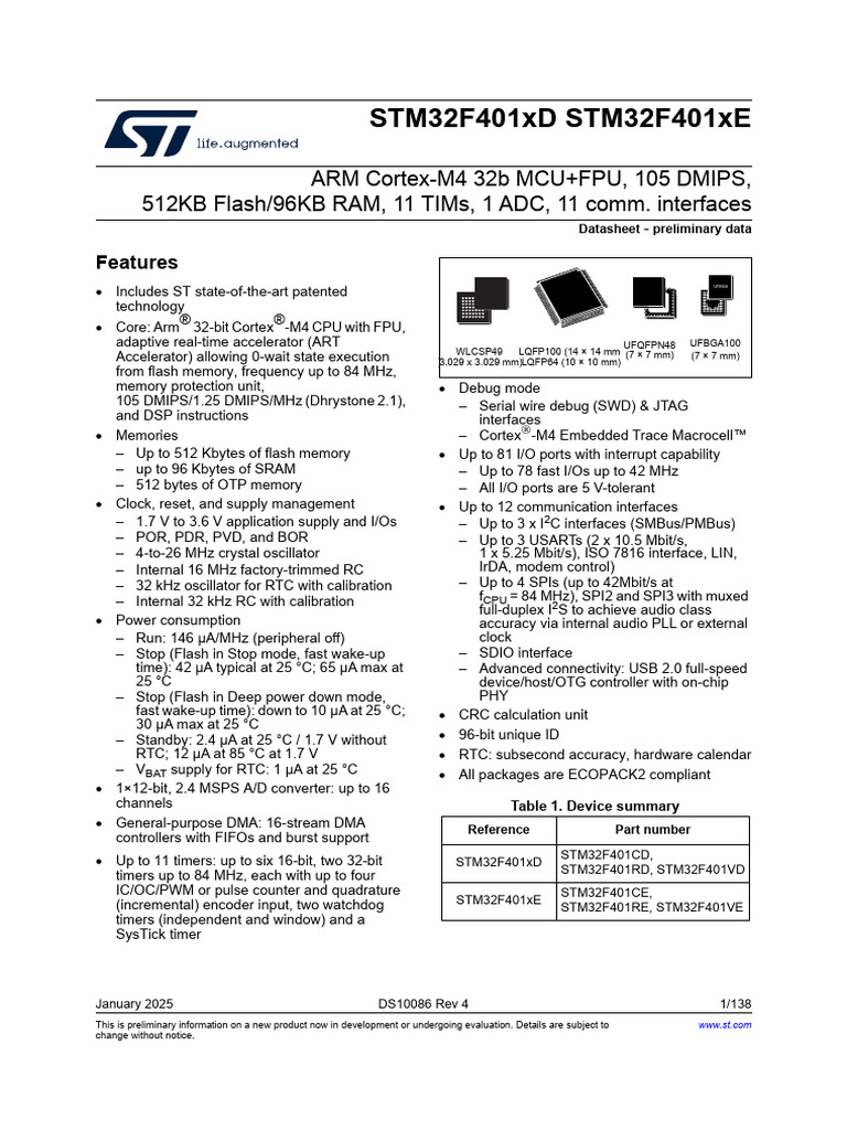 stm32f401ceu6 | PDF | Computer Architecture | Computer Hardware