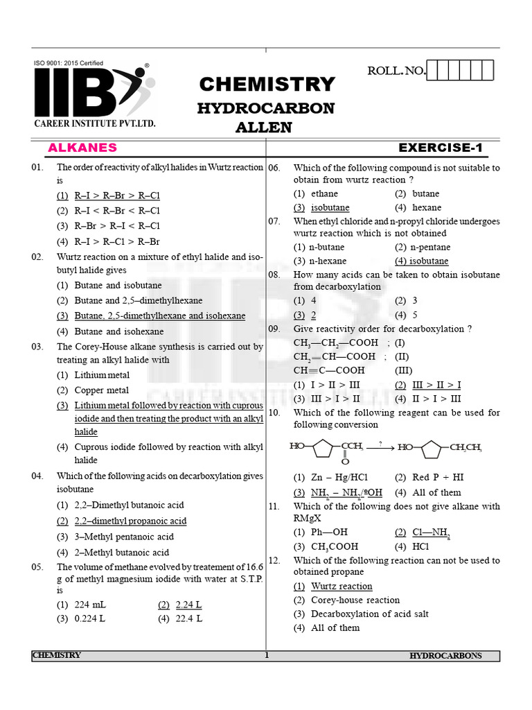 Hydrocarbons: Reactivity and Reactions | PDF | Alkane | Methyl Group