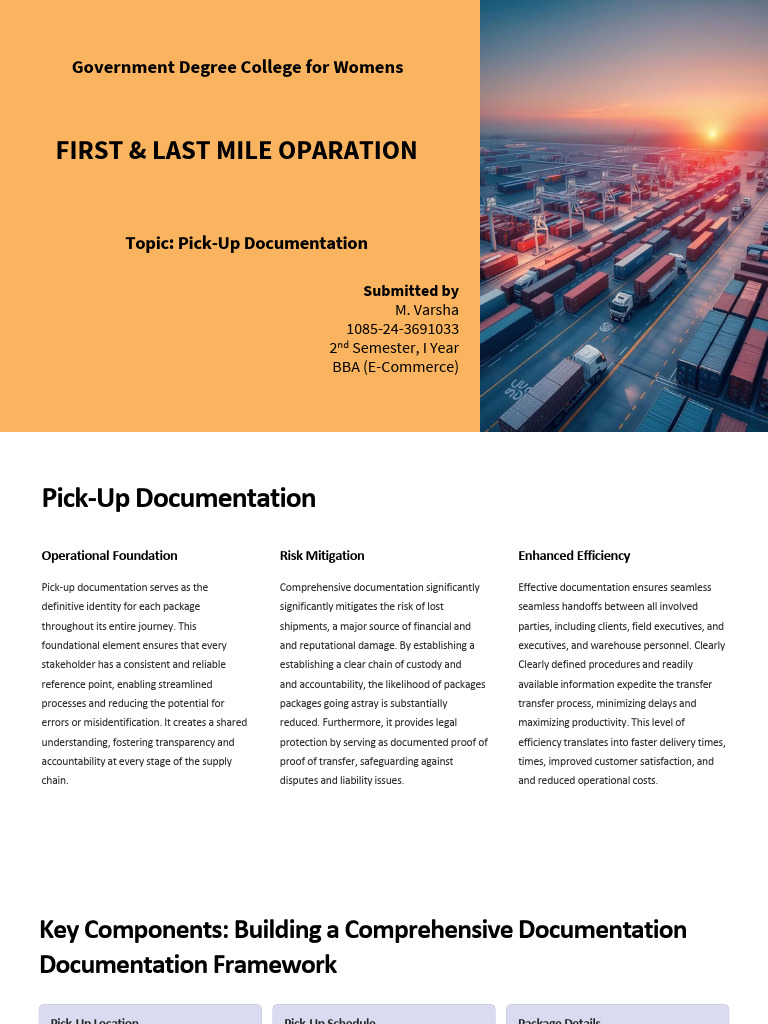 Mastering First Mile Logistics Pick Up Documentation in B2C Delivery ...