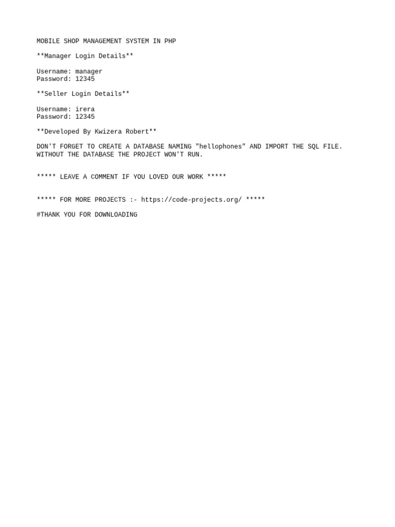 Read Me First !!!! | PDF