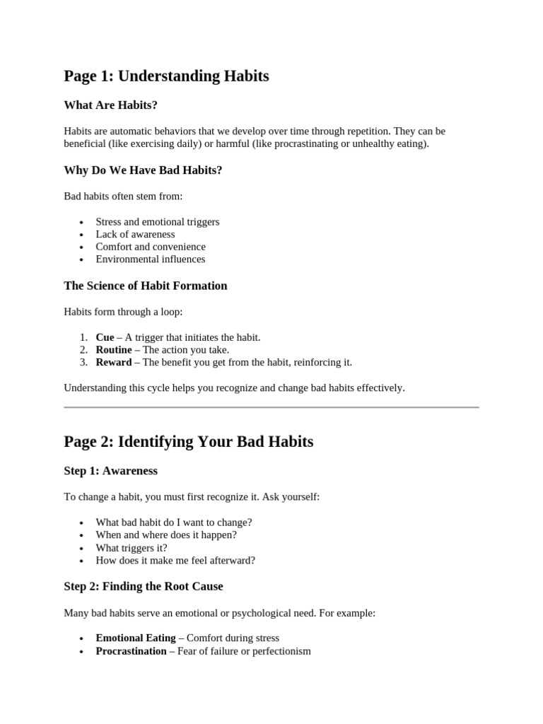 How To Chnge Your Bad Habits Book | PDF | Habits | Psychology