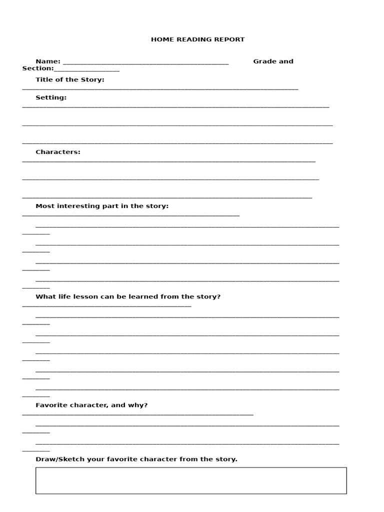 Home Reading Report For Set B | PDF