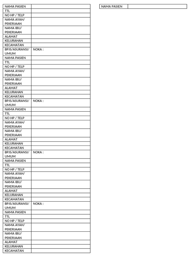 Kopelan Data Pasien Baru | PDF