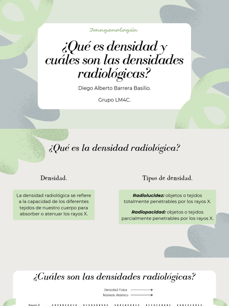 Densidades Radiológicas y su Clasificación | PDF | Imagenes medicas ...