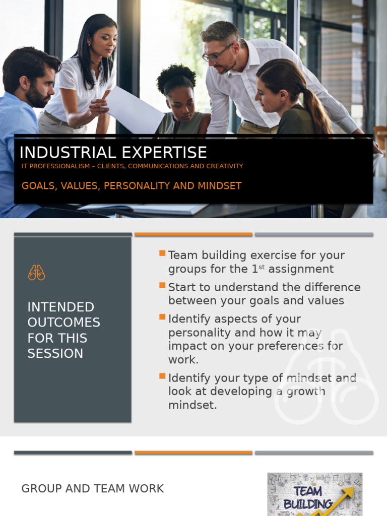 Industrial Expertise - Icebreaker, Goals, values, personality and ...