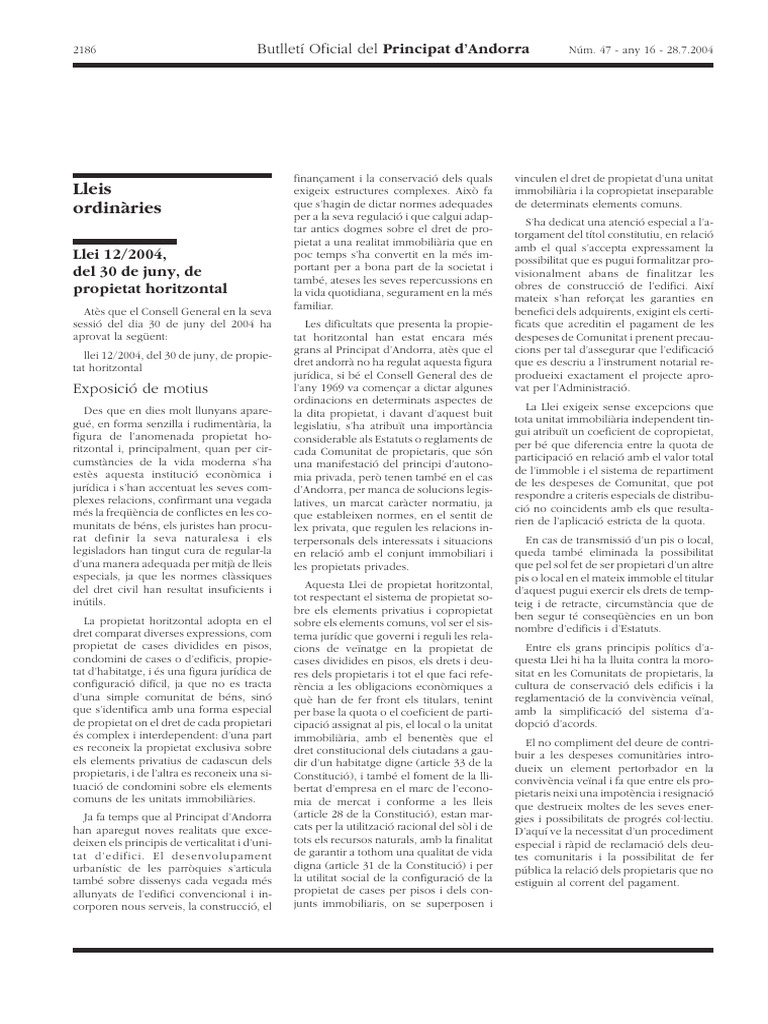 Llei 12 2004 | PDF
