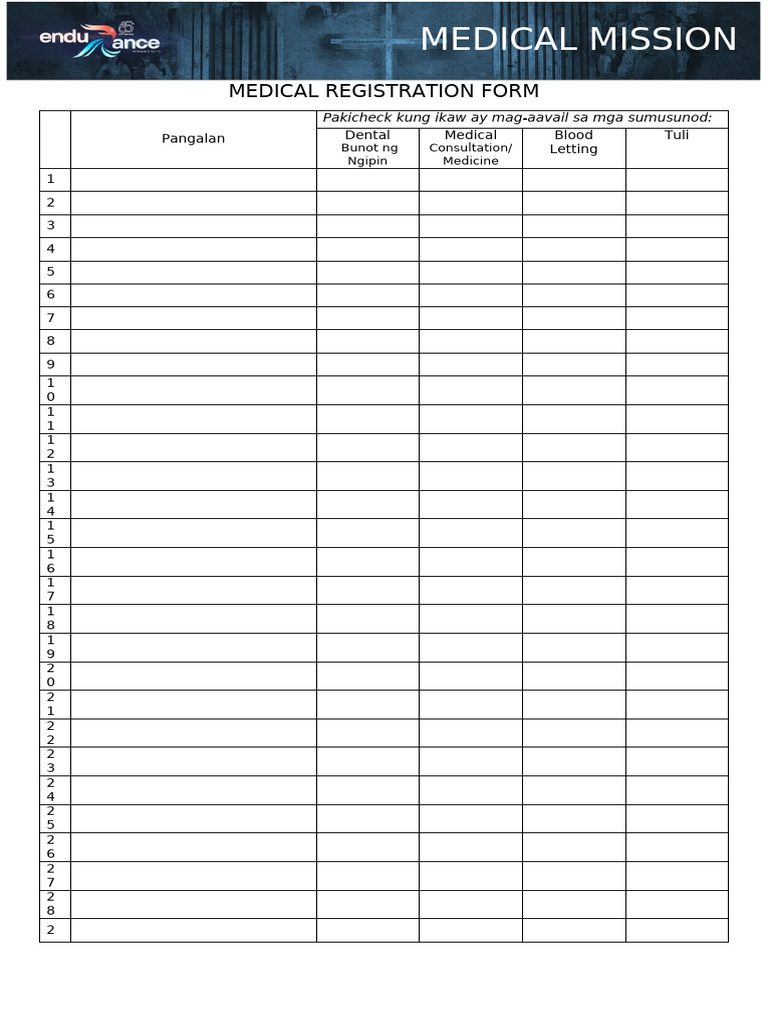 65th Medical Mission Form | PDF