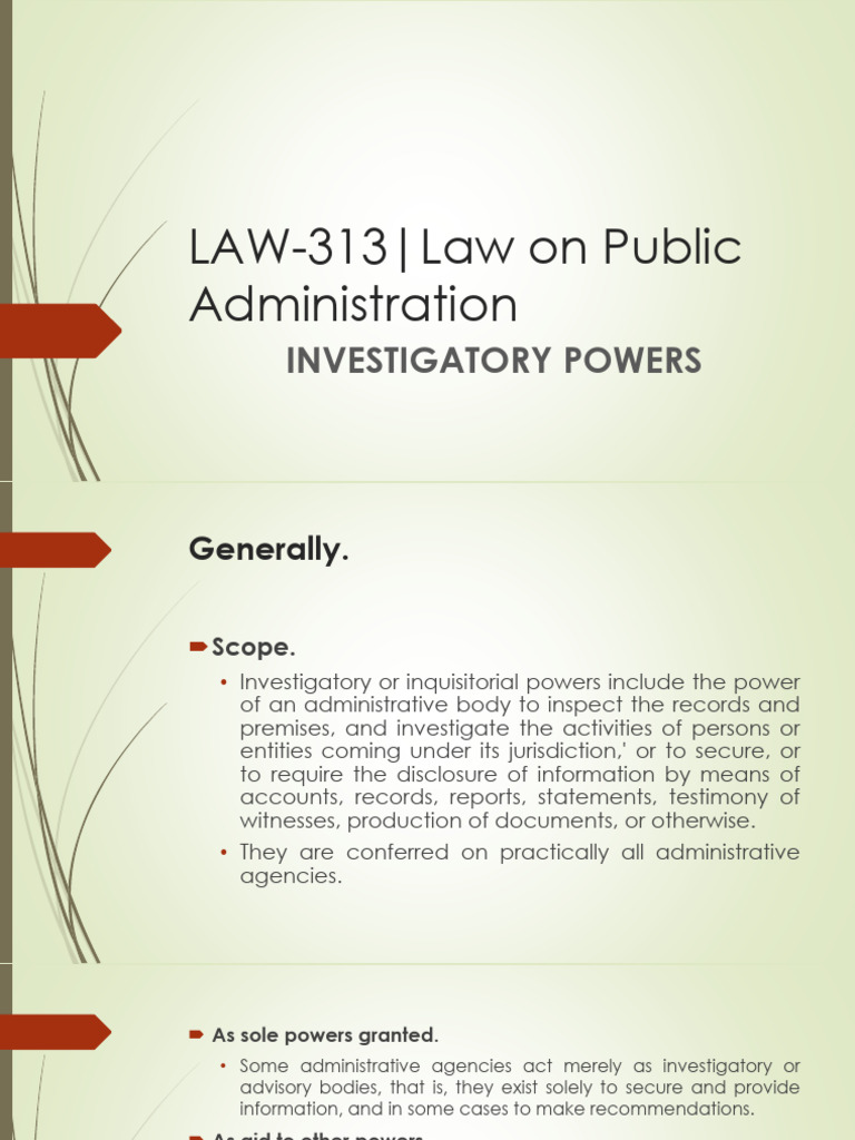ADMIN LAW INVESTIGATORY POWERS | PDF | Subpoena Duces Tecum | Legal ...