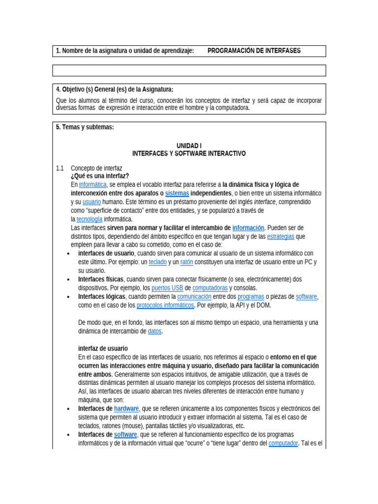 Conceptos Clave de Programación de Interfaces | PDF | Interfaces gráficas de usuario | Interfaz ...