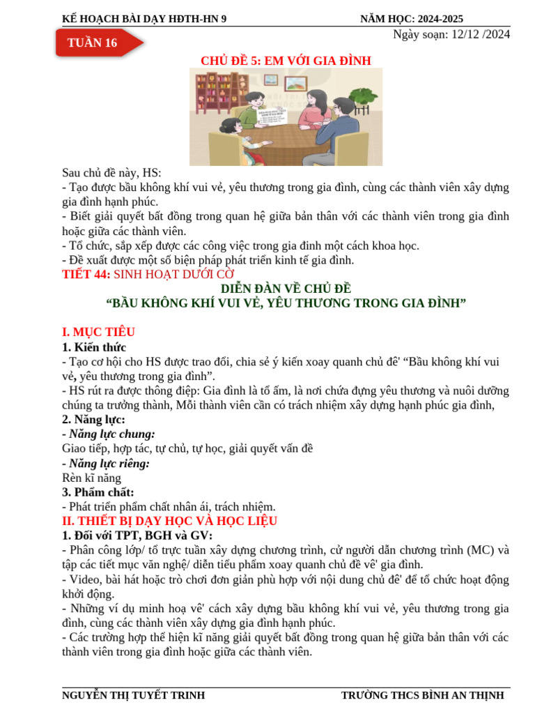 HĐTN 9-TUAN 16 | PDF