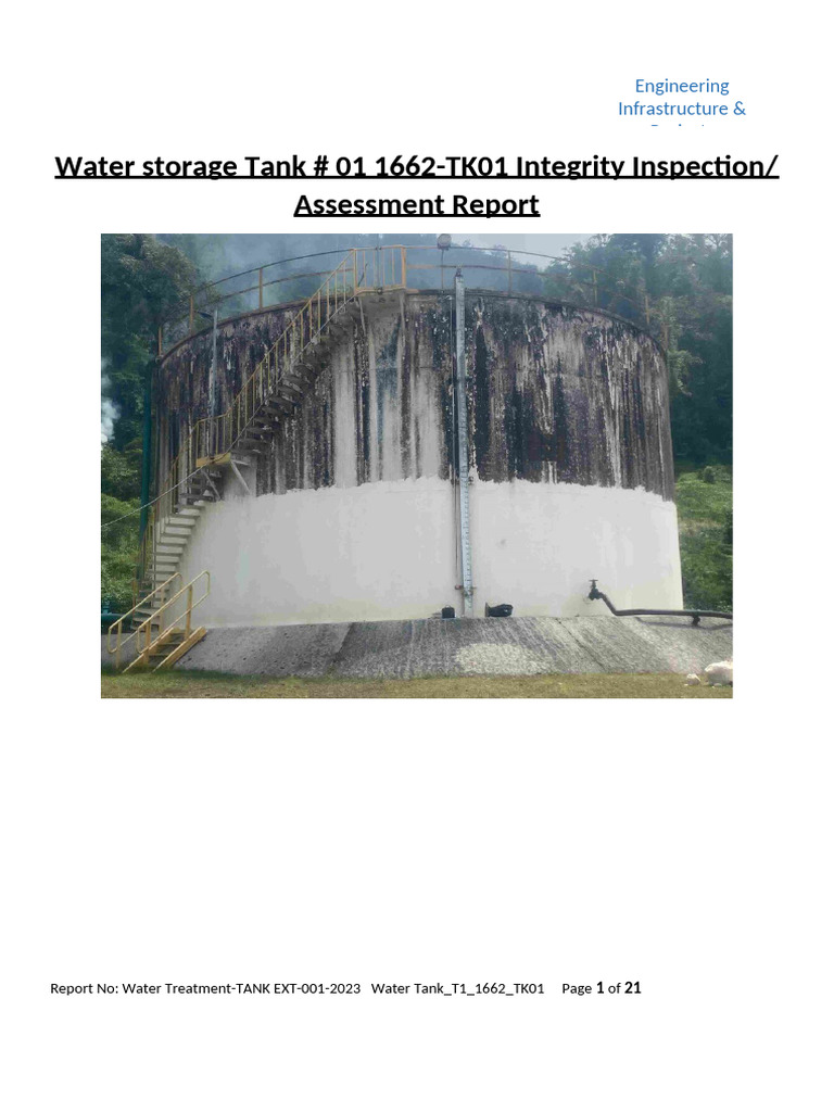 Water Tank 1662 Integrity Inspection Report | PDF | Corrosion ...