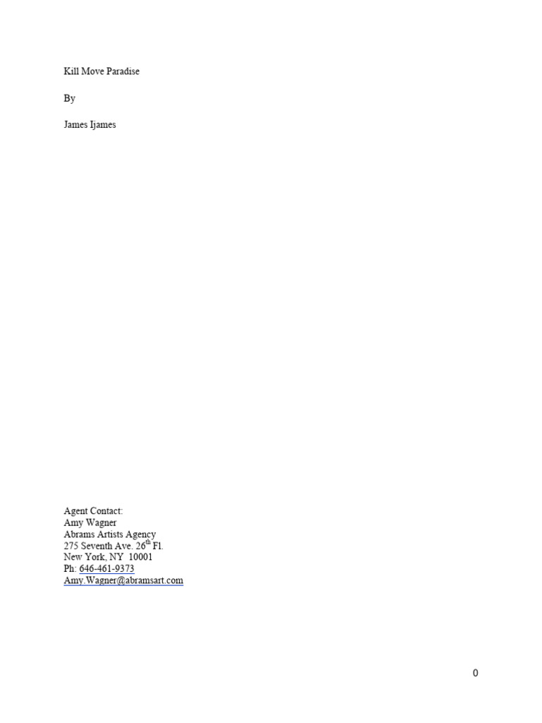 Kill Move Paradise Script Overview | PDF