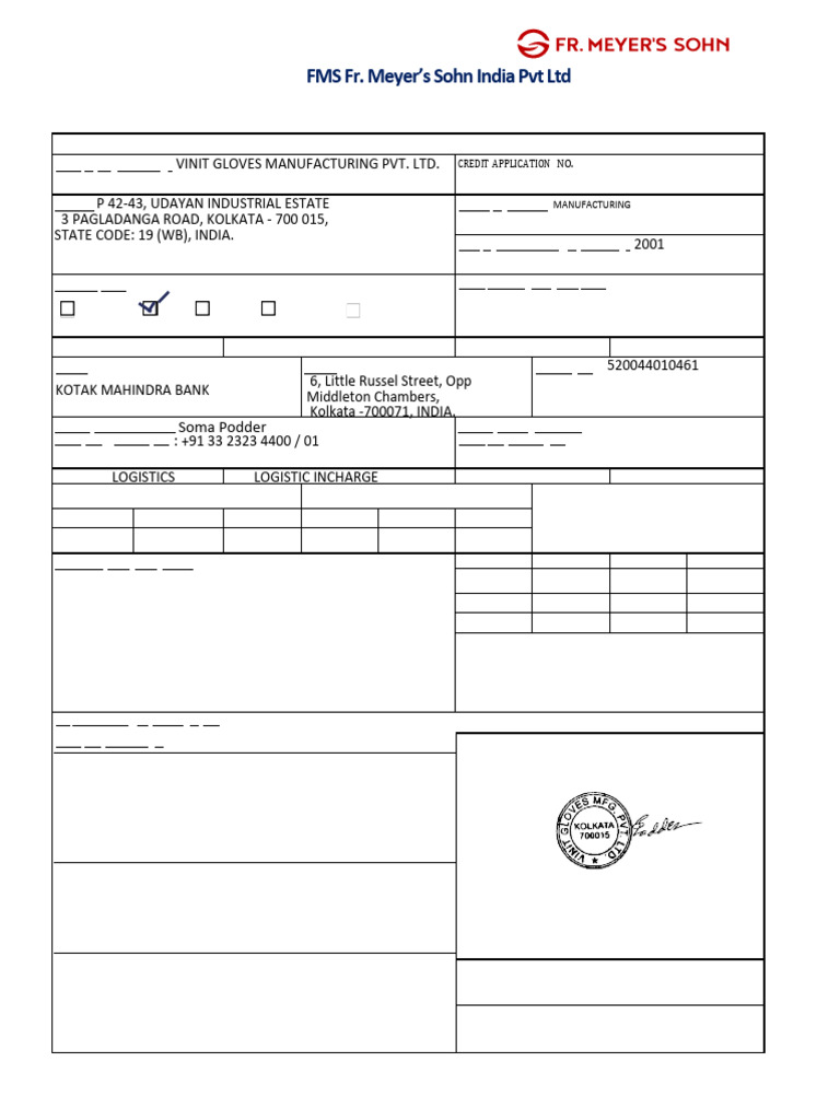 FMS Credit Application Form - 1 | PDF | Business Economics | Corporate ...