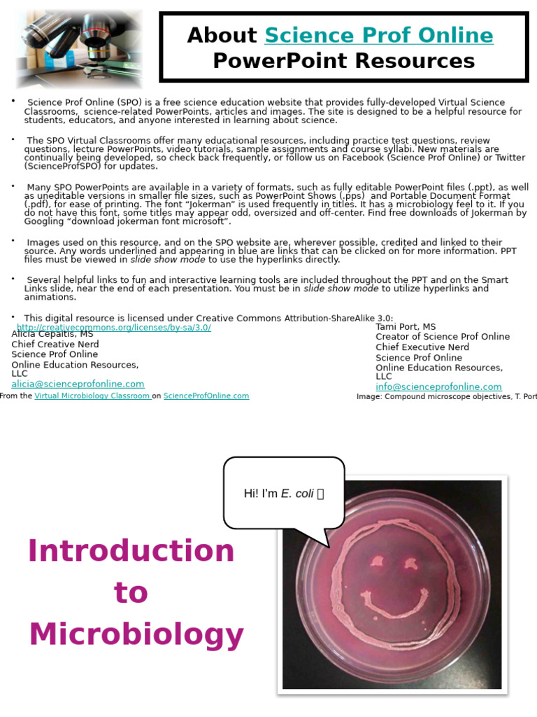 1 Introduction To Microbiology Lecture Powerpoint Vmcct Pdf
