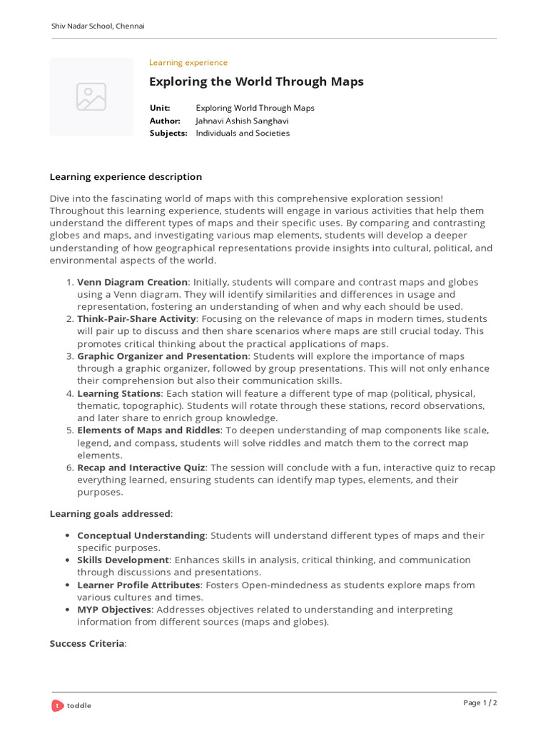 Exploring The World Through Maps | PDF | Map | Learning