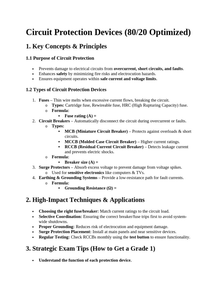 Circuit Protection Devices Explained | PDF | Fuse (Electrical) | Components