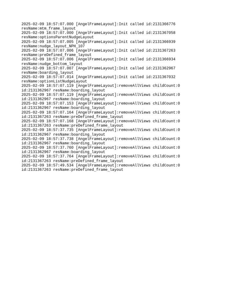 AngelFrameLayout Initialization Logs | PDF