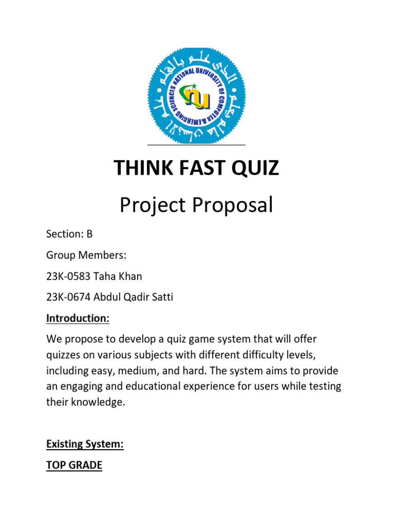 Think Fast Quiz | PDF