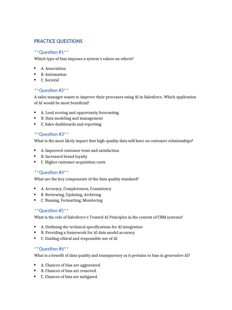 AI Practice - Questions - Complete | PDF | Customer Relationship ...