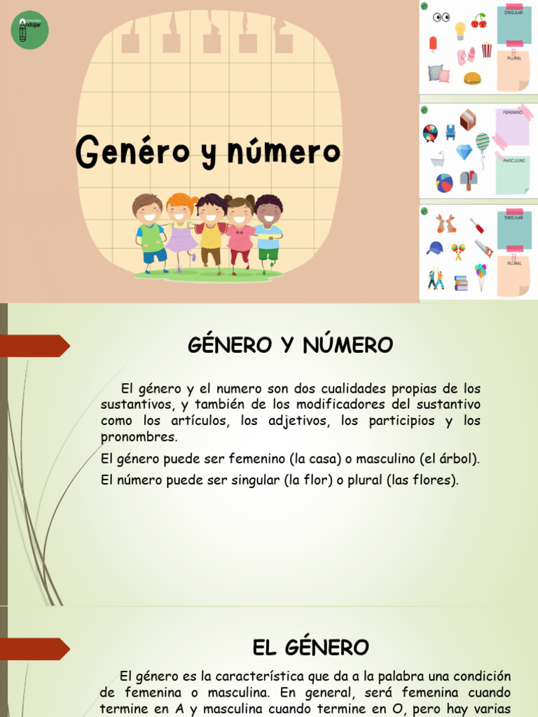 Género y Número en Sustantivos | PDF | Género gramatical | Numero ...