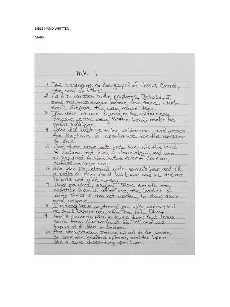 BIBLE-HAND-WRITTEN-MARK | PDF