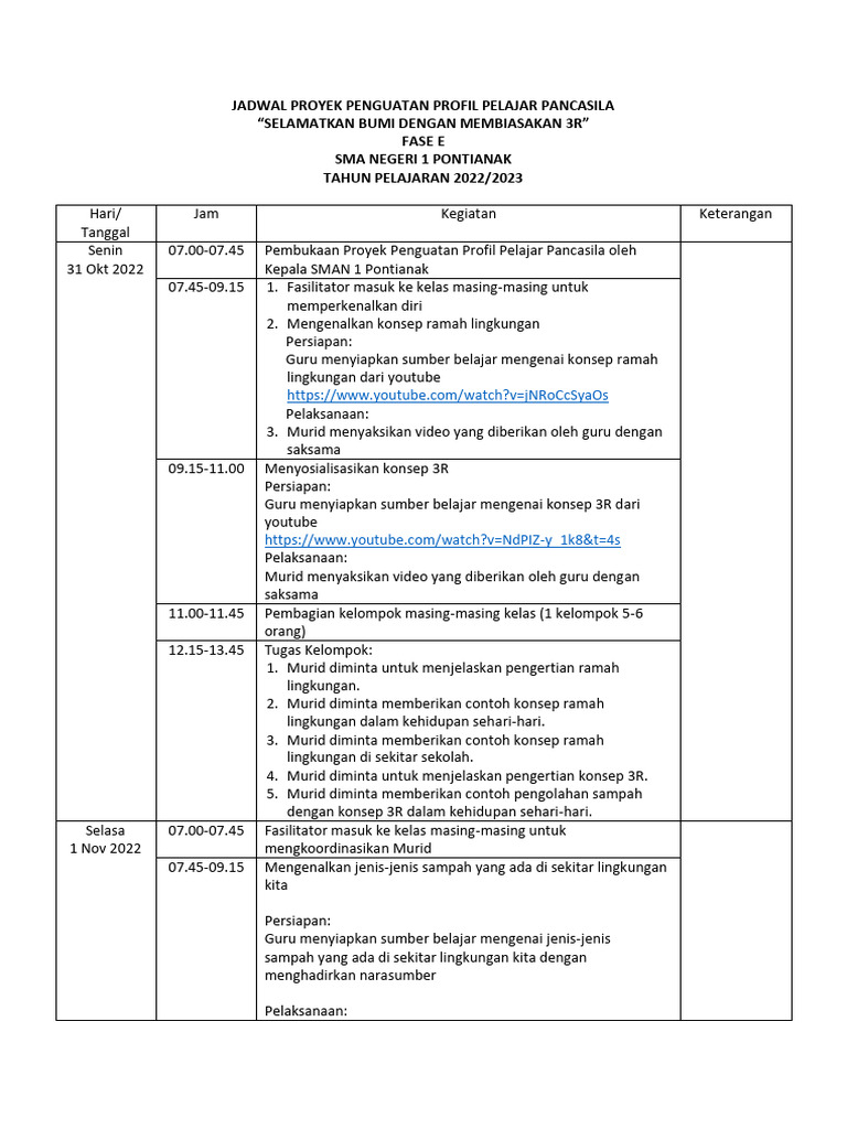 4. Contoh Jadwal Proyek | PDF