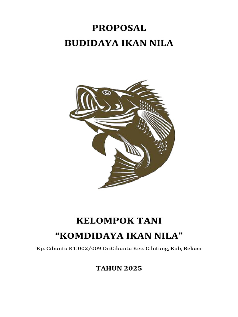 Proposal Budidaya Ikan Nila | PDF