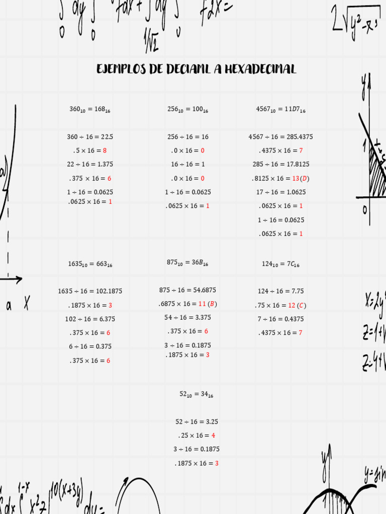 Decimal A Hexadecimal | PDF