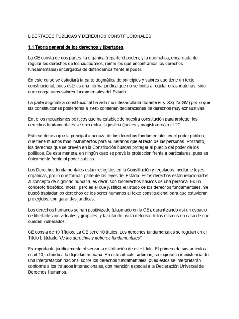 TEMA 1 CONSTI | PDF | Derechos | Igualdad social