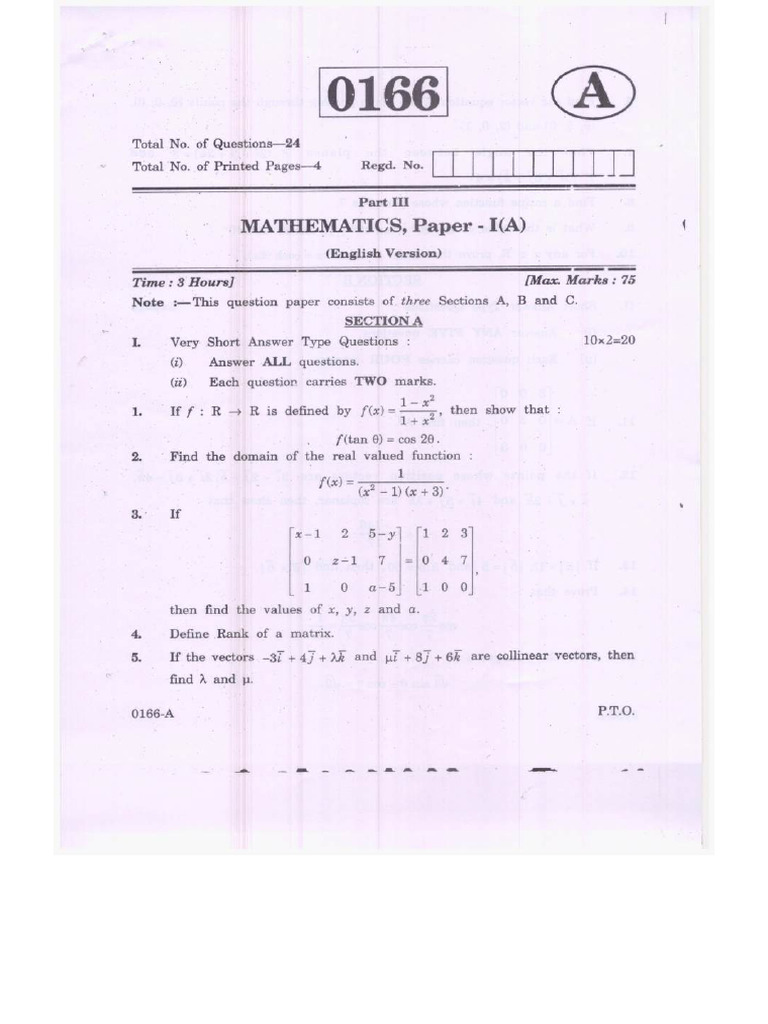 Mathematics IA - (EM TM UM HM) Compressed | PDF
