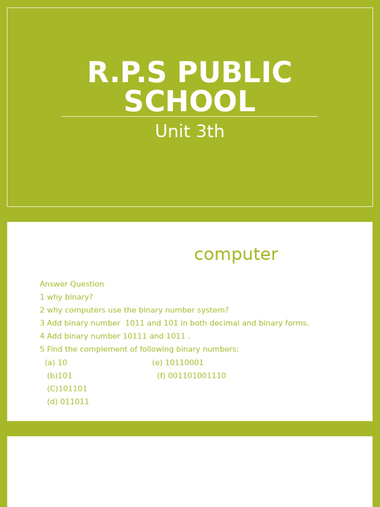Binary Numbers and Operations Guide | PDF