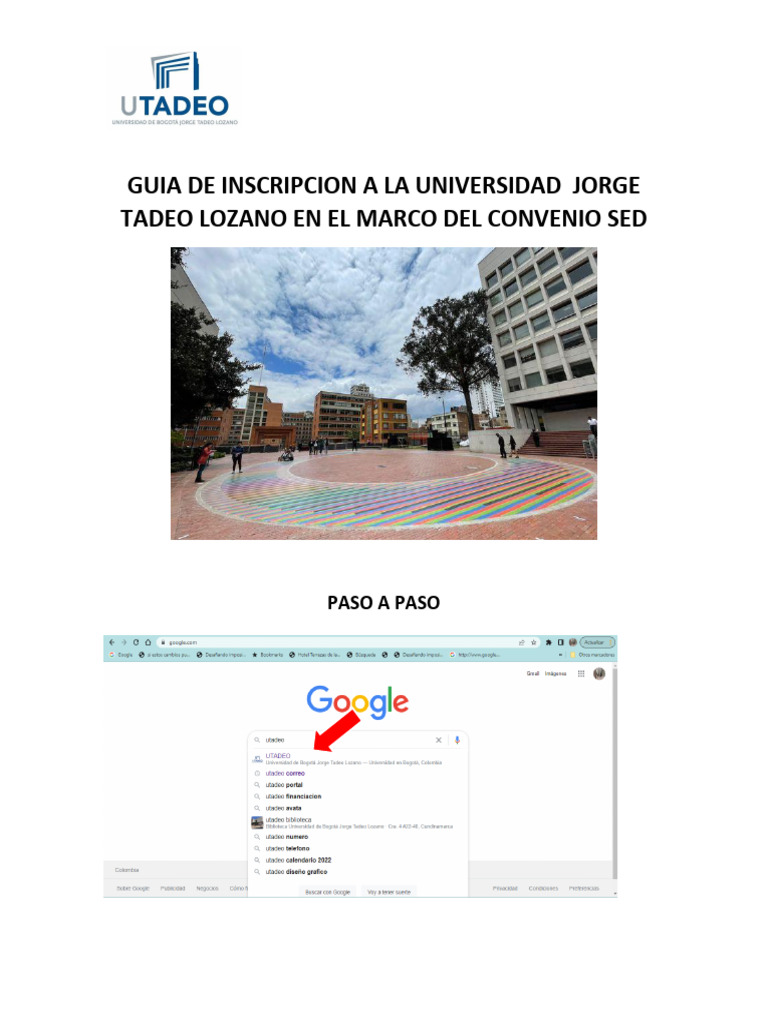 Inscripción UTADEO: Guía Paso a Paso | PDF