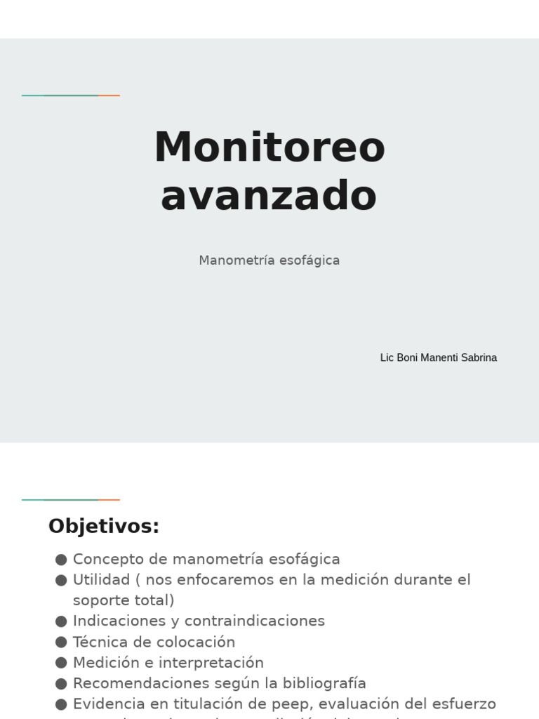 Manometría Esofágica en Ventilación Crítica | PDF | Tórax | Medición
