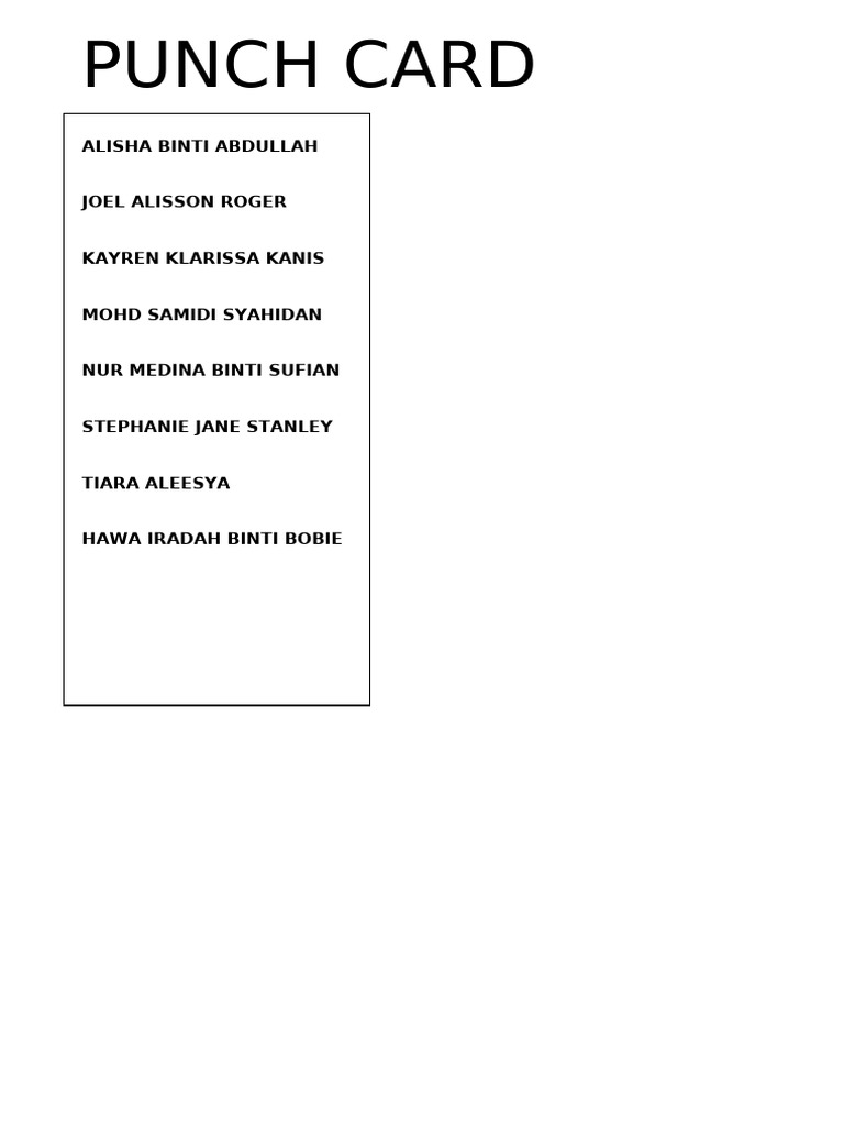 Punch Card | PDF