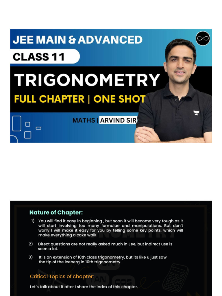 Trigonometry Class 11 One Shot | PDF | Trigonometric Functions ...