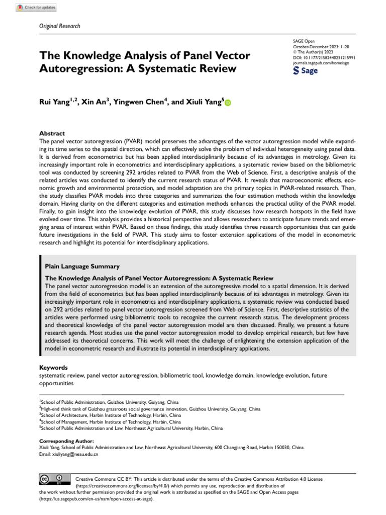 yang-et-al-2023-the-knowledge-analysis-of-panel-vector-autoregression-a-systematic-review | PDF ...