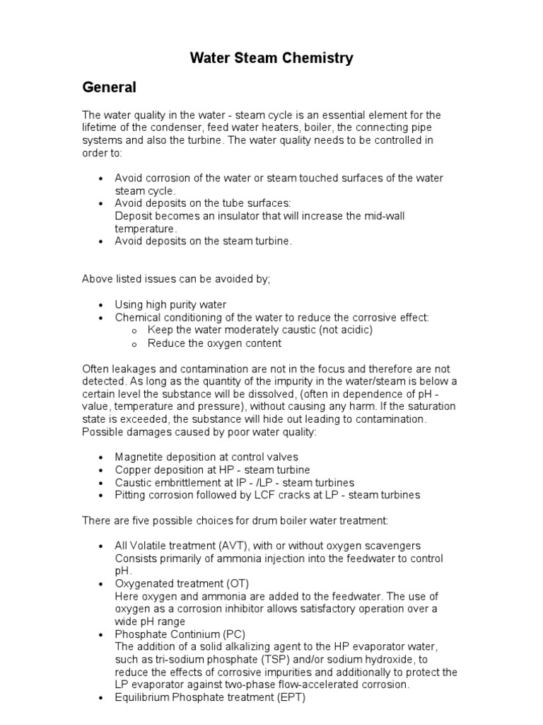 Water Steam Chemistry | PDF | Physical Chemistry | Chemistry