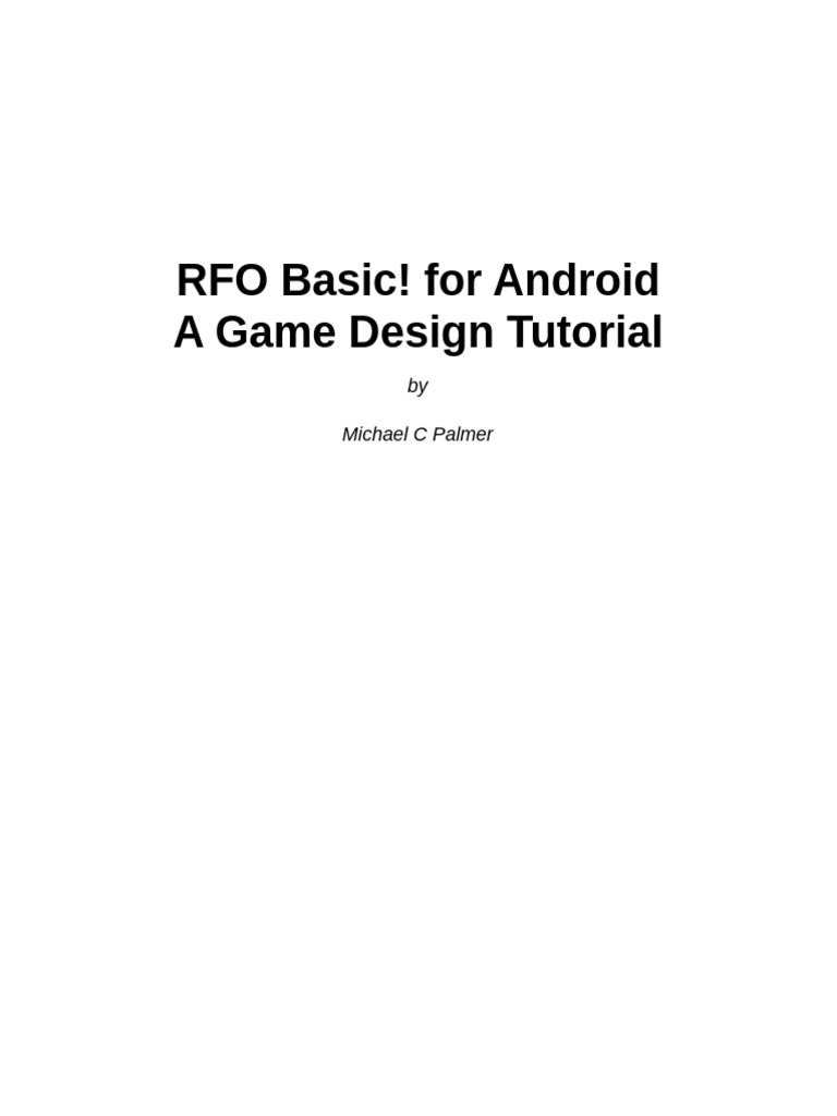 RFO Game Tutorial | PDF | Android (Operating System) | Linux
