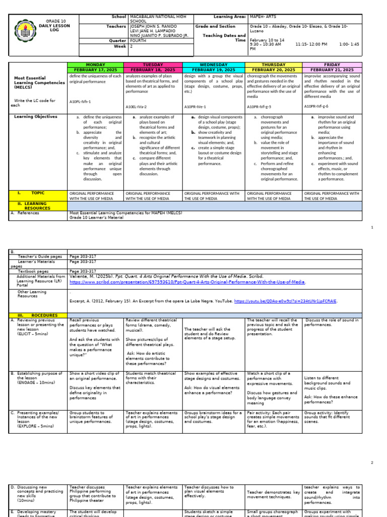DLL-Week 2 ARTS -G10 | PDF | Behavior Modification | Cognition
