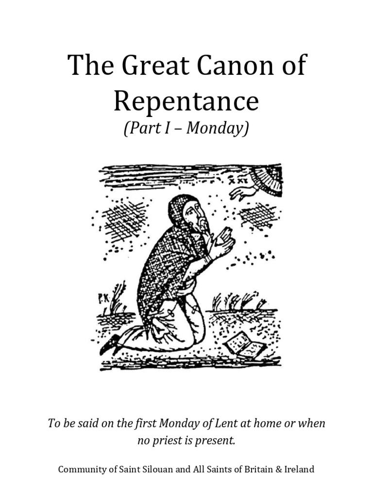 Great Canon of Repentance: Part I | PDF | Lord's Prayer | God The Father