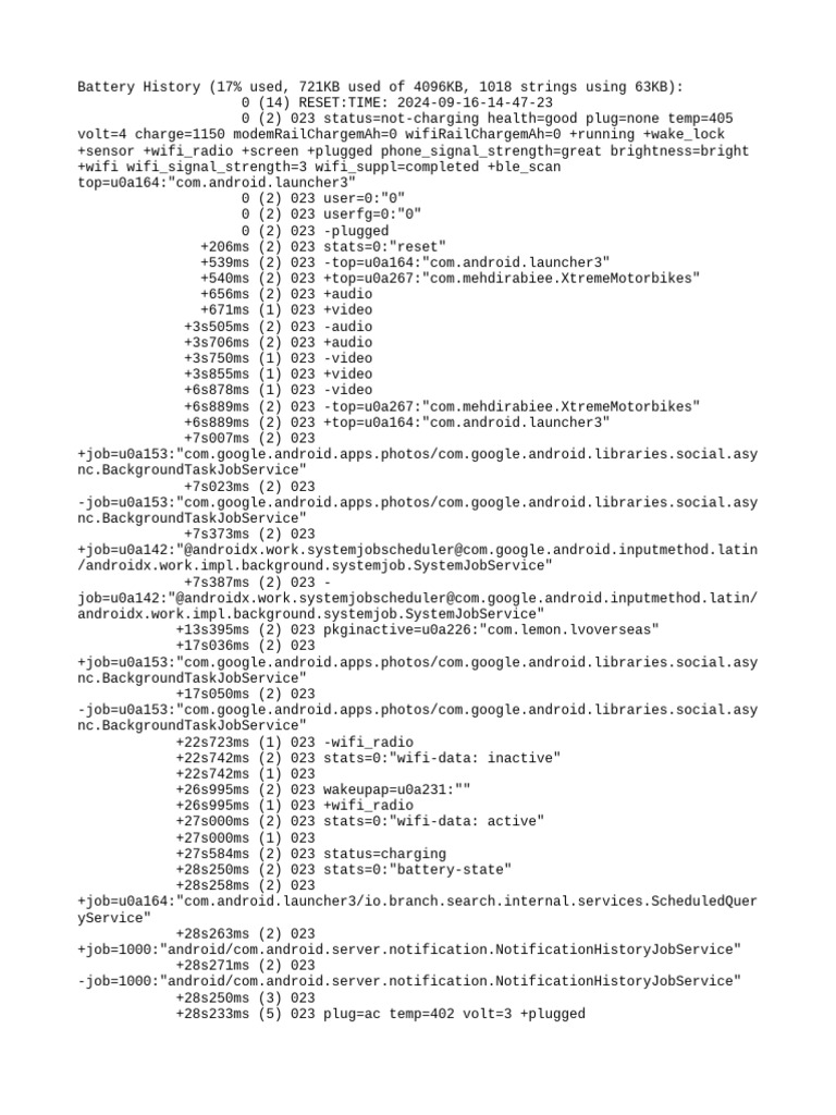 Standby Dump Batterystats 2024 0917 053351 | PDF | Android (Operating System) | Embedded Linux