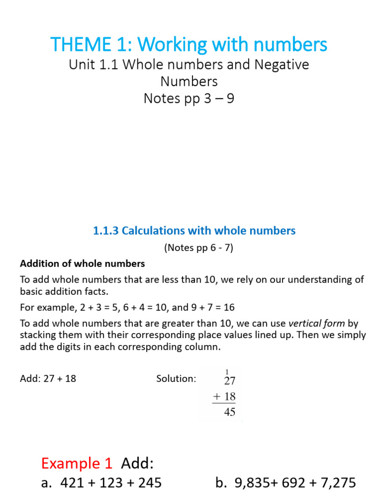 1.1.3 Calculations With Whole Numbers | PDF