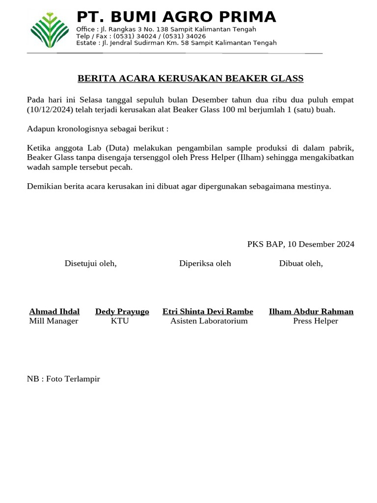 BA Kerusakan Beaker Glass | PDF