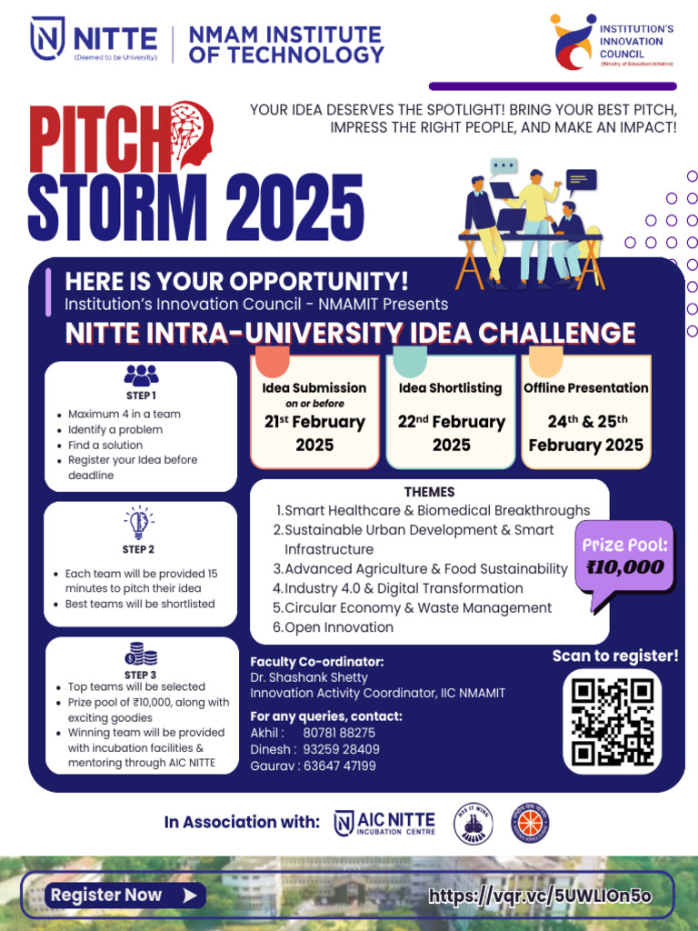 NITTE Idea Challenge 2025: Pitch & Win | PDF
