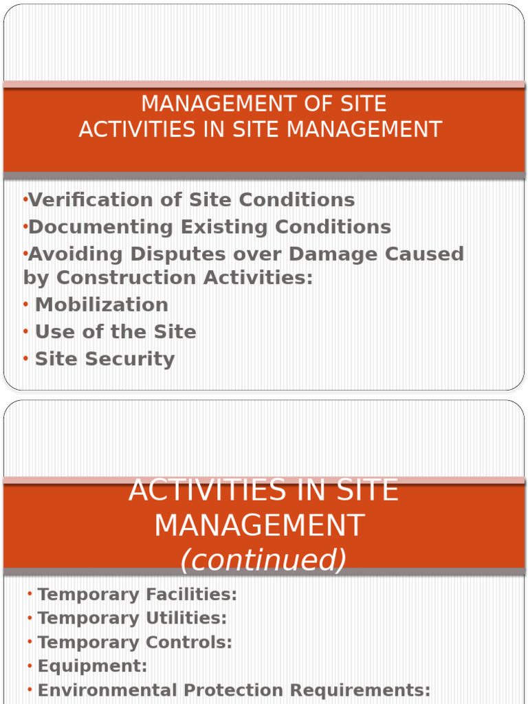 Site Management & Construction Meetings | PDF